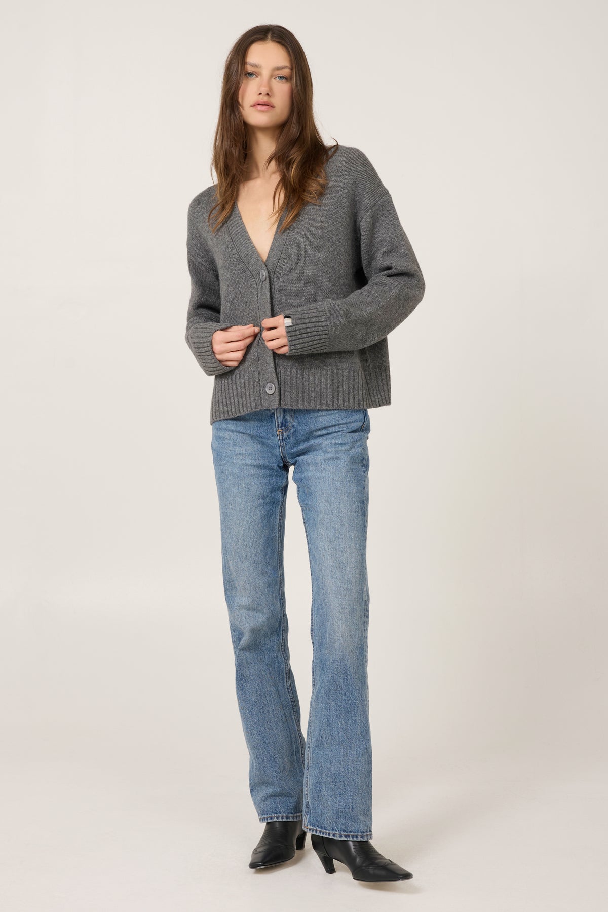 Aster Cashmere Cardigan - Heather Ash – One Grey Day