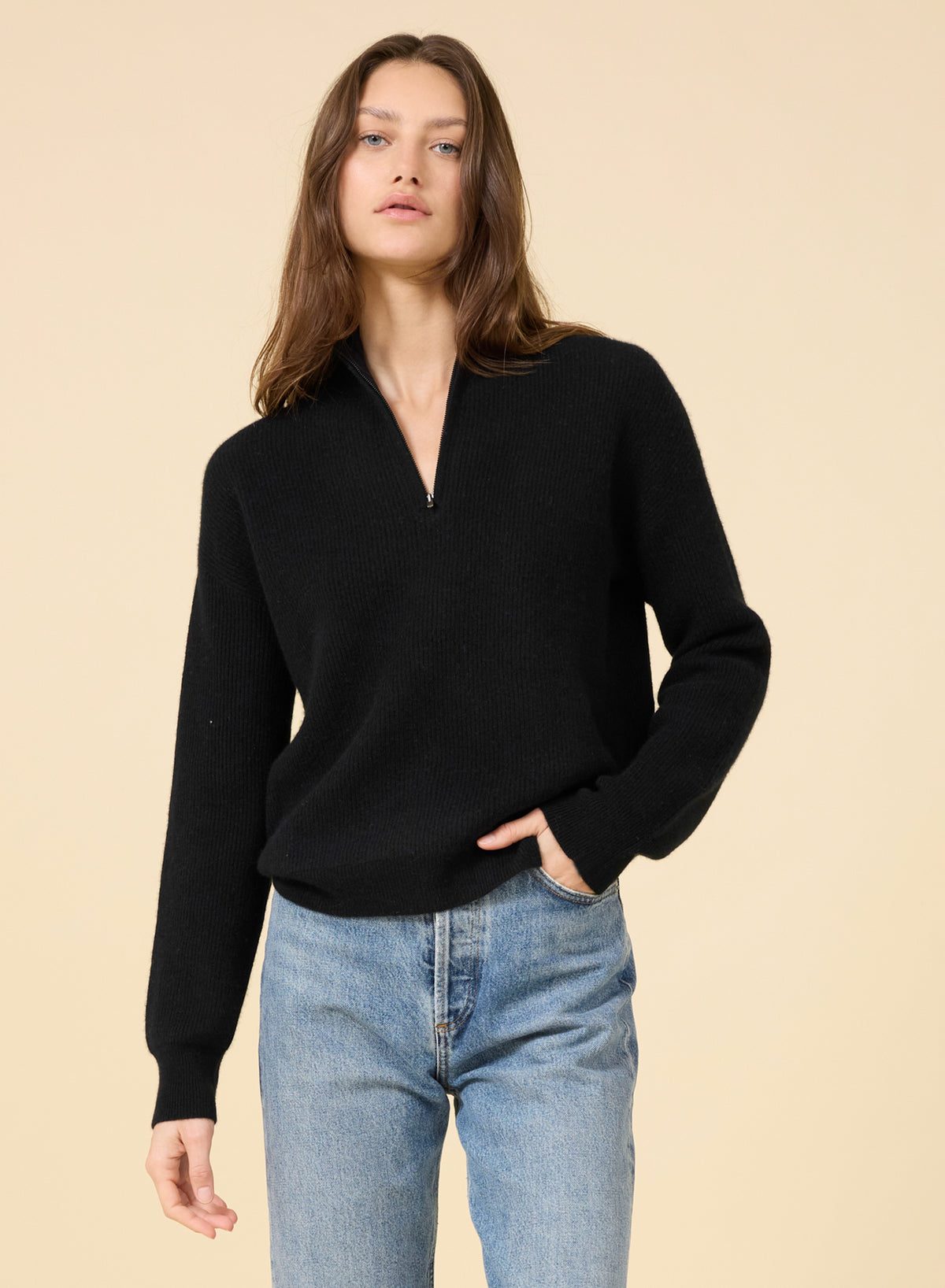 Colorado Half-Zip Cashmere Pullover – One Grey Day