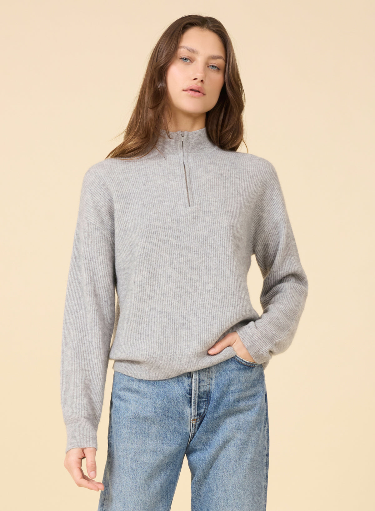 Colorado Half-Zip Cashmere Pullover – One Grey Day