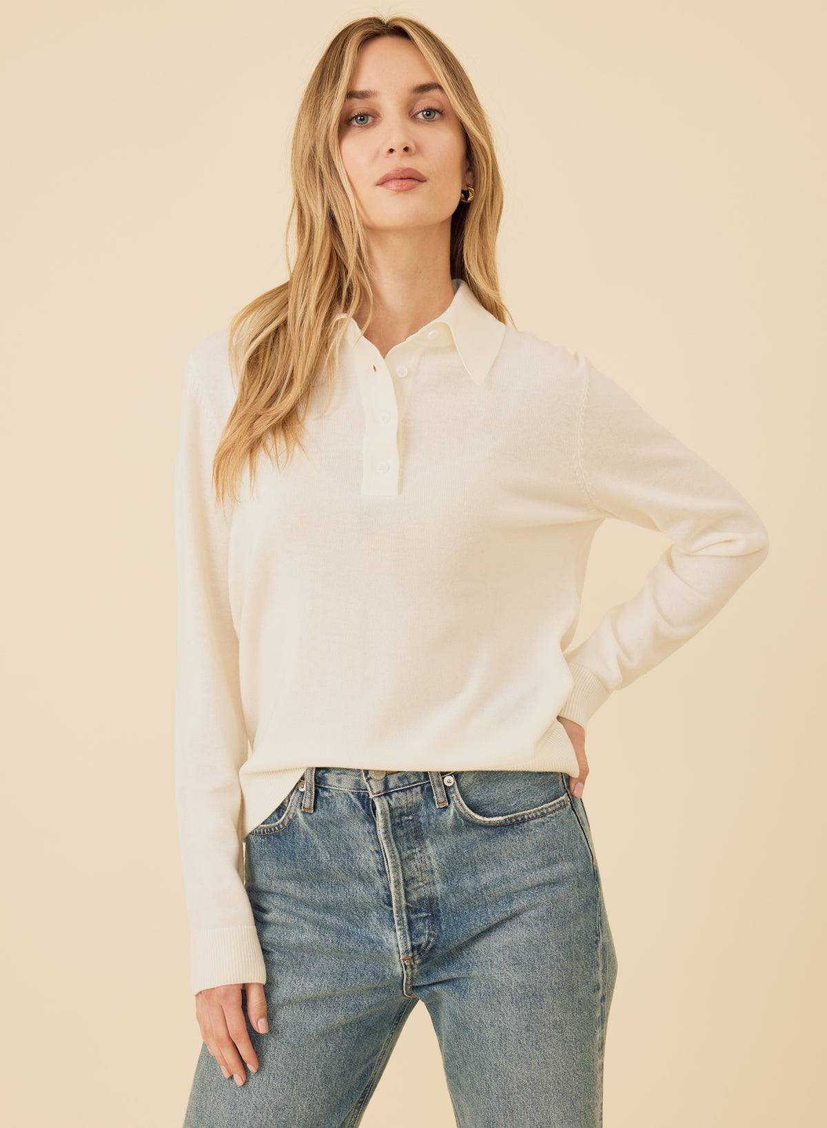 Laguna Merino Polo - Ivory – One Grey Day